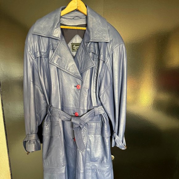 Beged Or | Jackets & Coats | Vintage Beged Or Leather Trench Coat And ...